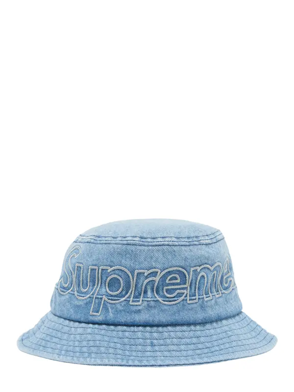 Supreme Outline Crusher Denim Hat - Blue