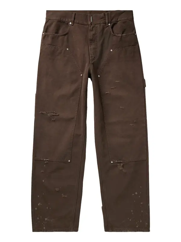 Givenchy Carpenter Wide-leg Cotton-canvas Trousers - Brown