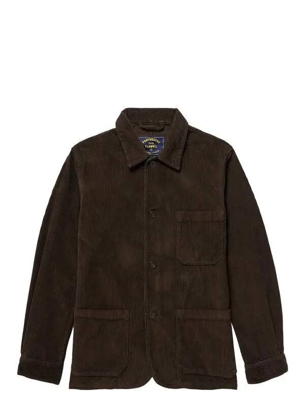 Portuguese Flannel Labura Cotton-corduroy Overshirt - Brown