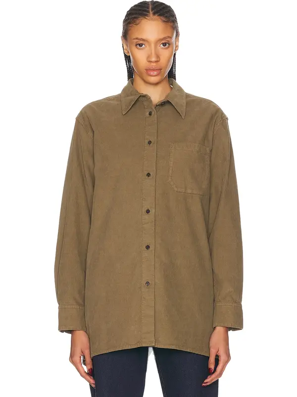 THE ROW Idro Corduroy Shirt - Khaki