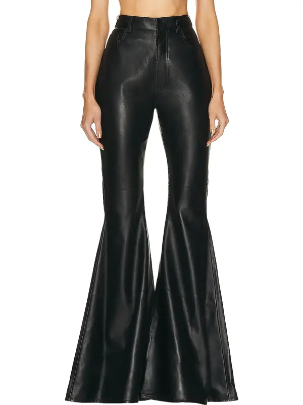 Alaïa Leather Flare Pant - Noir Alaia
