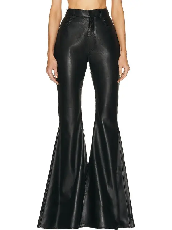 Alaïa Leather Flare Pant - Noir Alaia