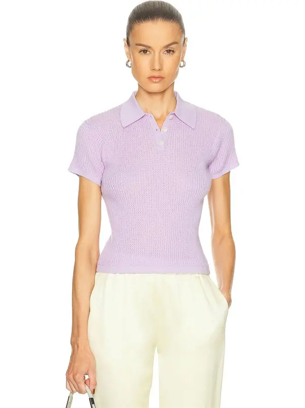 Guest In Residence Shrunken Polo Top - Dusk