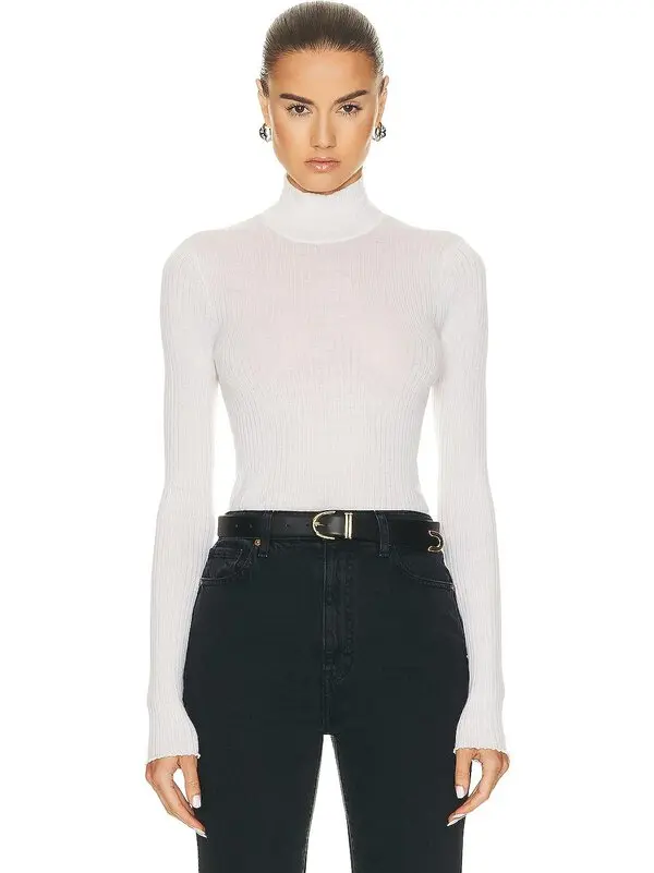 Sprwmn Mock Neck Top - Chalk