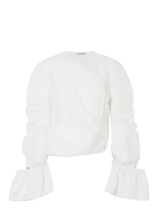 Acne Studios Asymmetric Ruffled Cutout Blouse - White