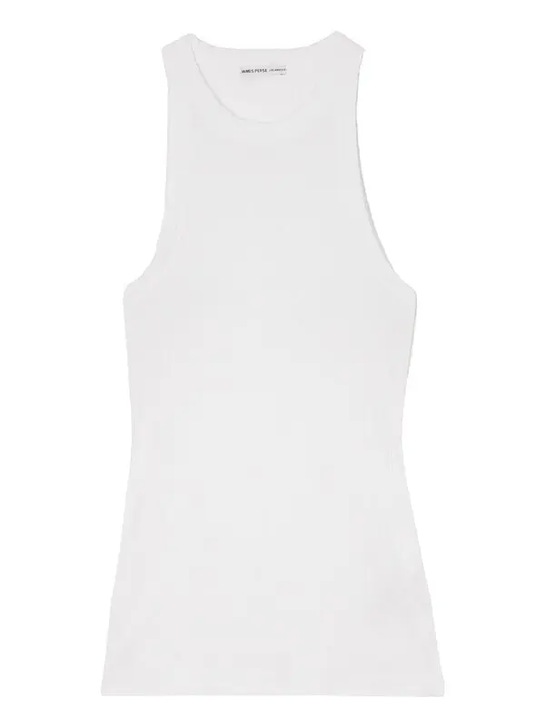 JAMES PERSE Ribbed Stretch-supima Cotton Tank - White