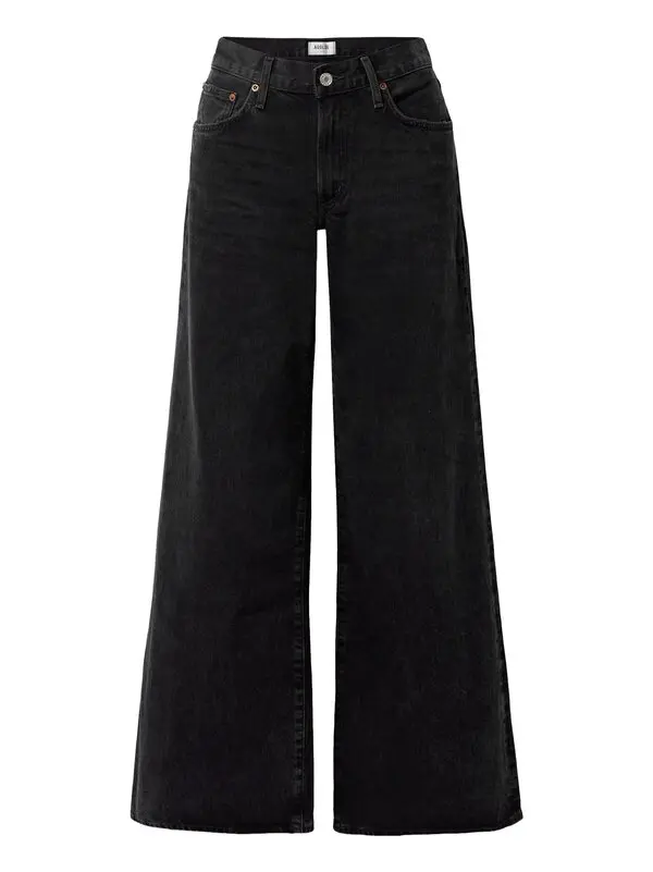 AGOLDE Clara Baggy Wide-leg Organic Jeans - Black