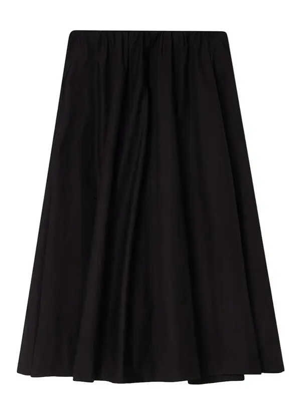 HOUSE OF DAGMAR A-lined Silk Taffeta Midi Skirt - Black
