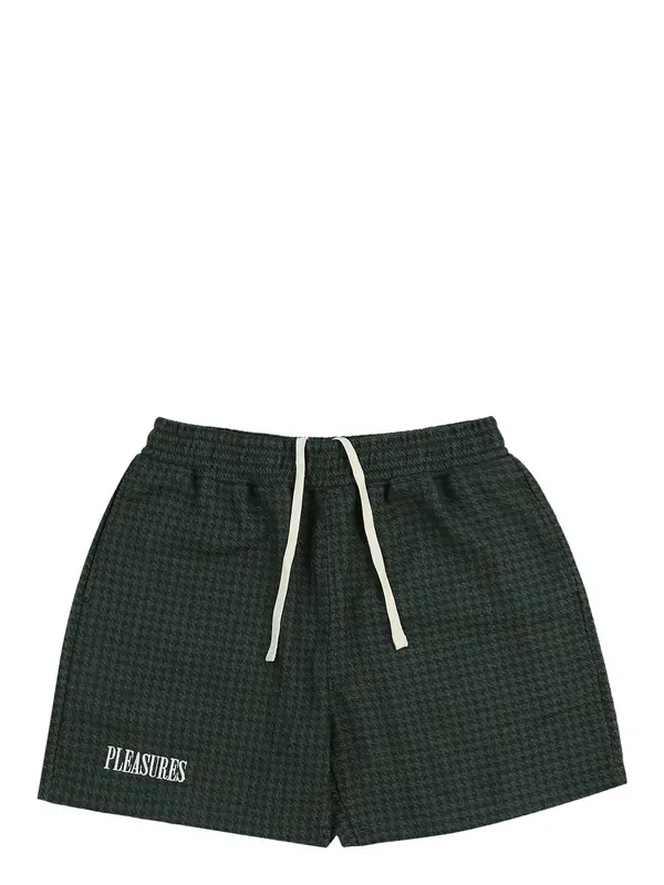 PLEASURES Intercept Houndstooth Shorts - Green