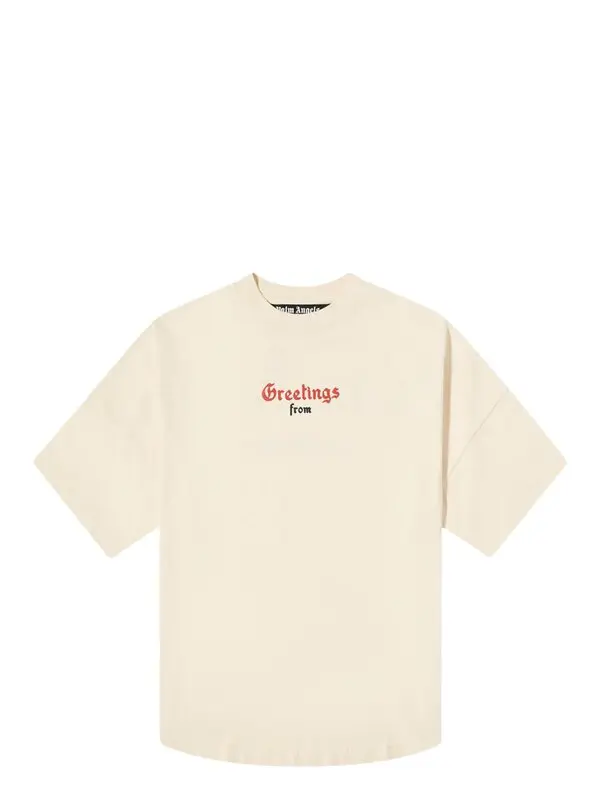 Palm Angels California Logo Over Tee 'off /red - White