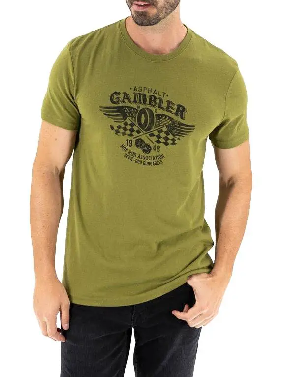 DEVIL-DOG DUNGAREES Gambler Graphic T-shirt - Green