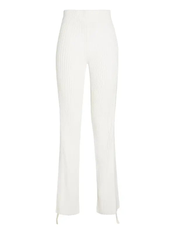 DION LEE Ribbed Flared Pants - Ivory