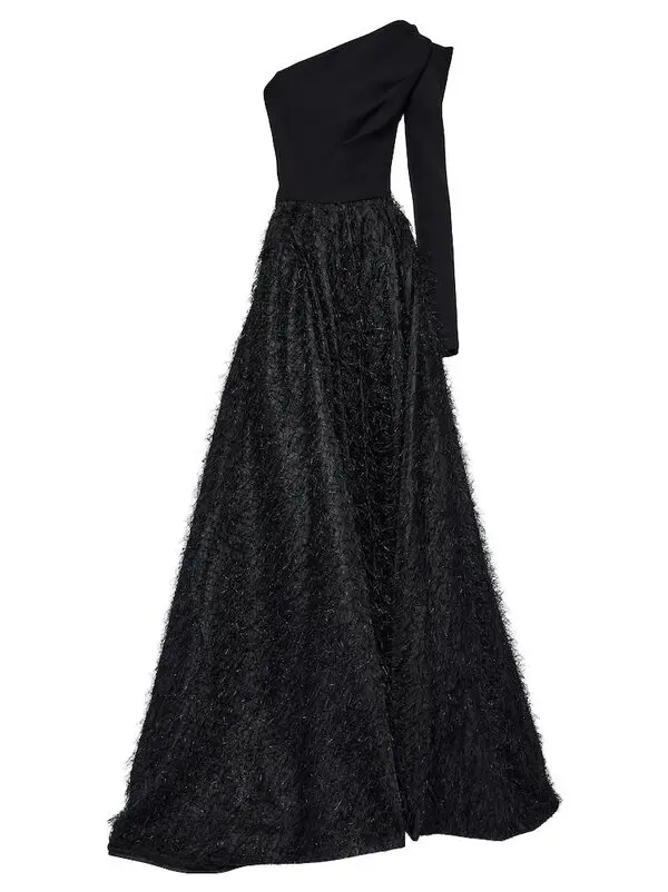 Maticevski Audacity One-shoulder Gown - Black