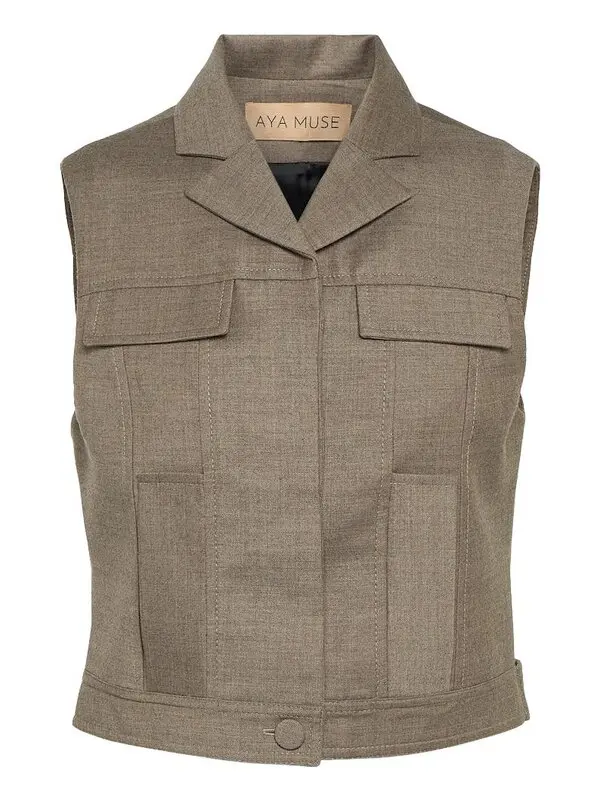 AYA MUSE Mia Wool Crop Top - Grey