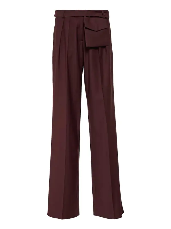 AYA MUSE Sylvia Mid-rise Straight Pants - Burgundy