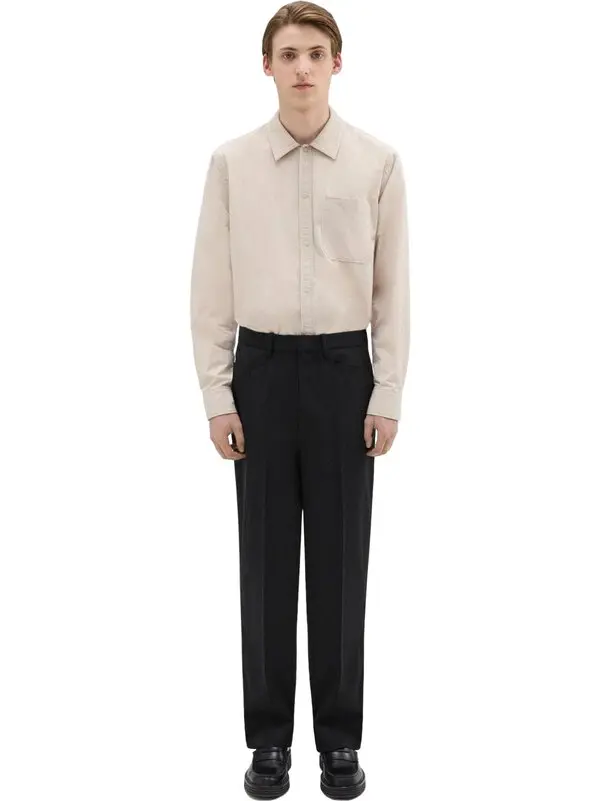 Theory Slim-straight Wool Gabardine Trousers - Black