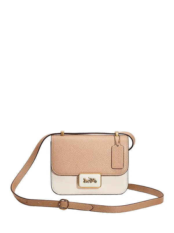 COACH® Alie Shoulder Bag 18 In Colorblock - Brass/taupe Multi