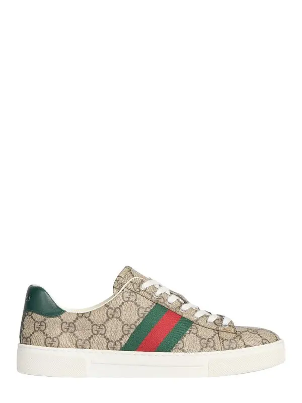Gucci Ace Sneaker With Web Gg Canvas - Beige