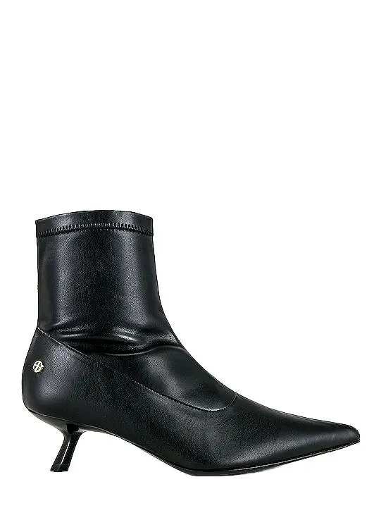 ANINE BING Faux Leather Hilda Kitten Heel Pointed Toe Boots - Black