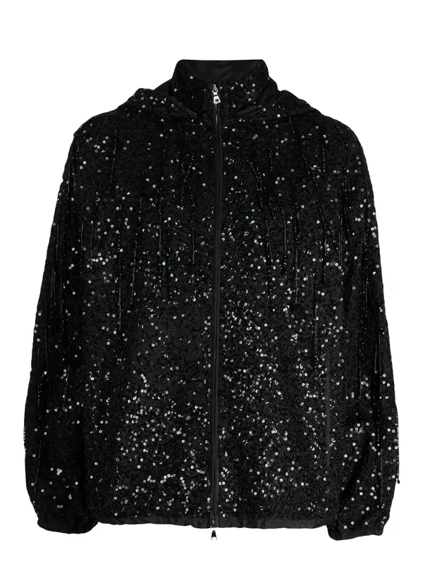 Dice Kayek Sequin-embellished Bomber Jacket - Black