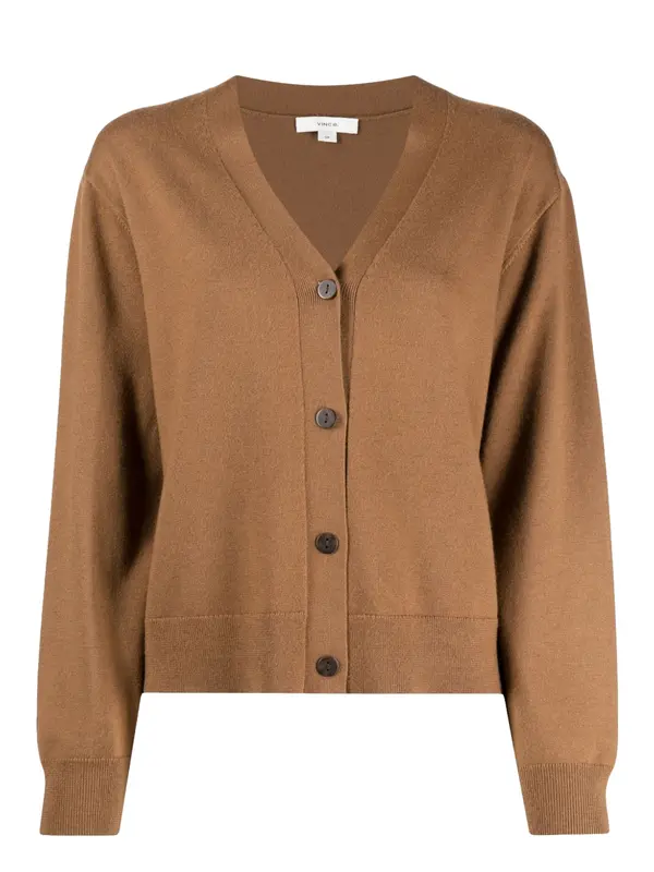 Vince V-neck Knit Cardigan - Brown