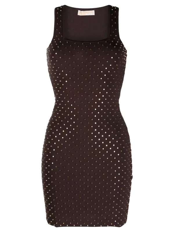 Michael Kors Stud-embellished Sleeveless Minidress - Brown