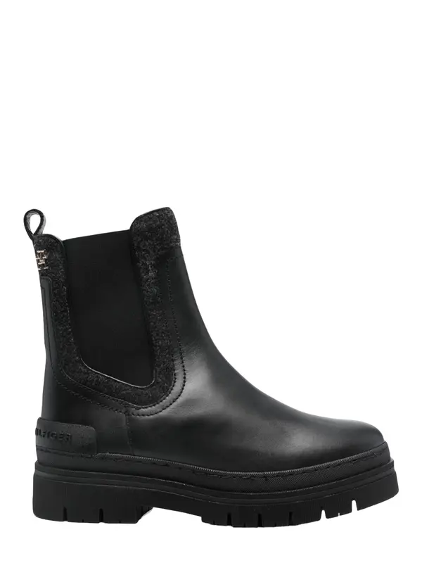 Tommy Hilfiger Chelsea Felted Boots - Black