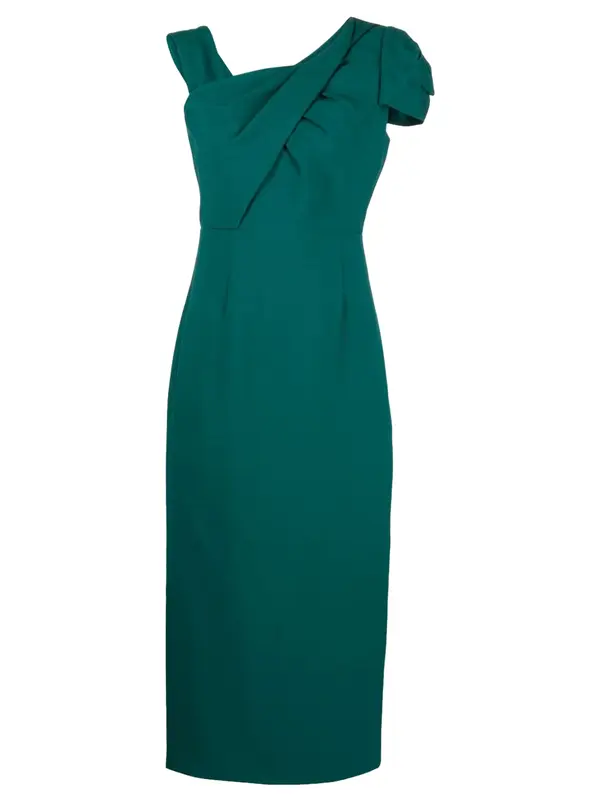 Roland Mouret Asymmetric Sleeveless Midi Dress - Green