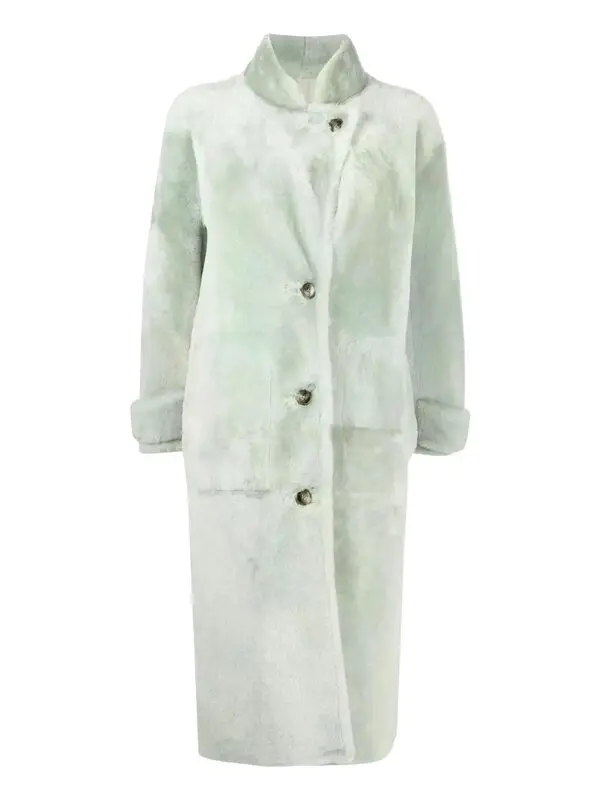 YVES SALOMON Button-up Mid-length Coat - Green