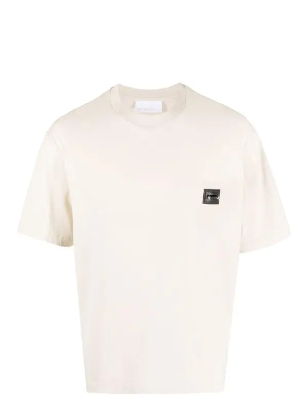 Neil Barrett Patch-detail Cotton T-shirt - Neutrals