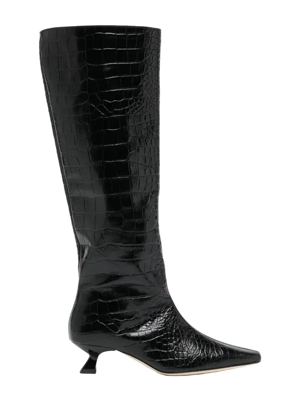 REJINA PYO Pillar 40mm Leather Boots - Black