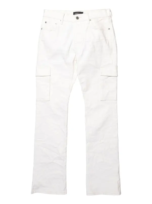 PURPLE BRAND P004 Cargo Flared Jeans - White