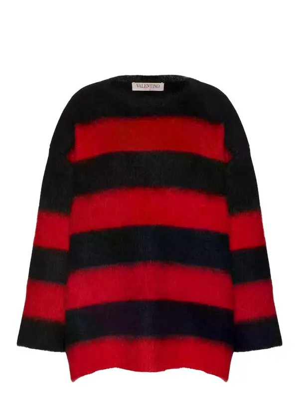 Valentino Garavani Mohair-blend Striped Sweater - Red