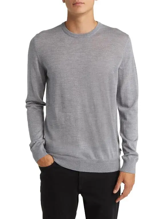 Nn07 Merino Wool Sweater - Medium Grey Melange