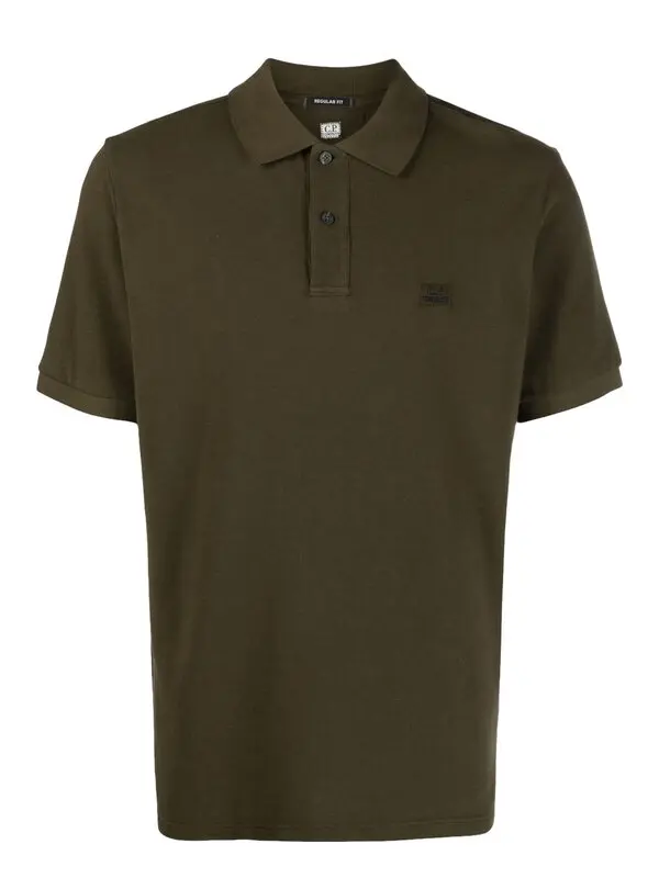C.P. COMPANY Logo-embroidered Cotton Polo Shirt - Green
