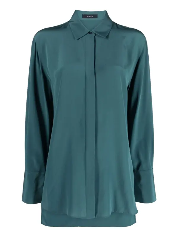 JOSEPH Crepe De Soie Silk Blouse - Green