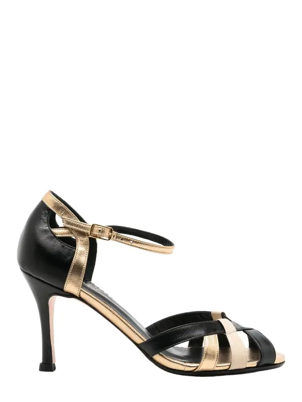 STUDIO CHOFAKIAN Olga 75mm Metallic Sandals - Black
