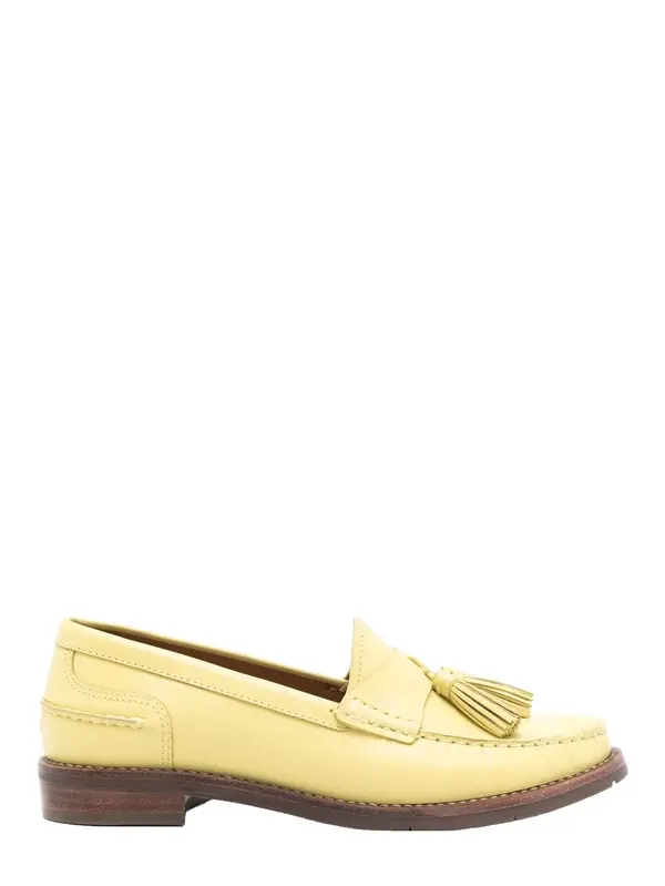 STUDIO CHOFAKIAN Rive Droit Leather Loafers - Yellow