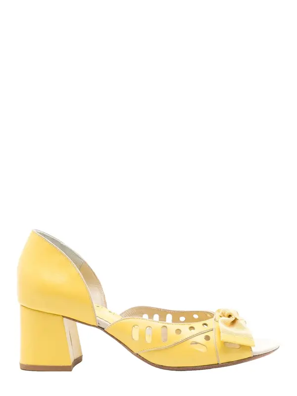 STUDIO CHOFAKIAN Adrienne Leather Pumps - Yellow