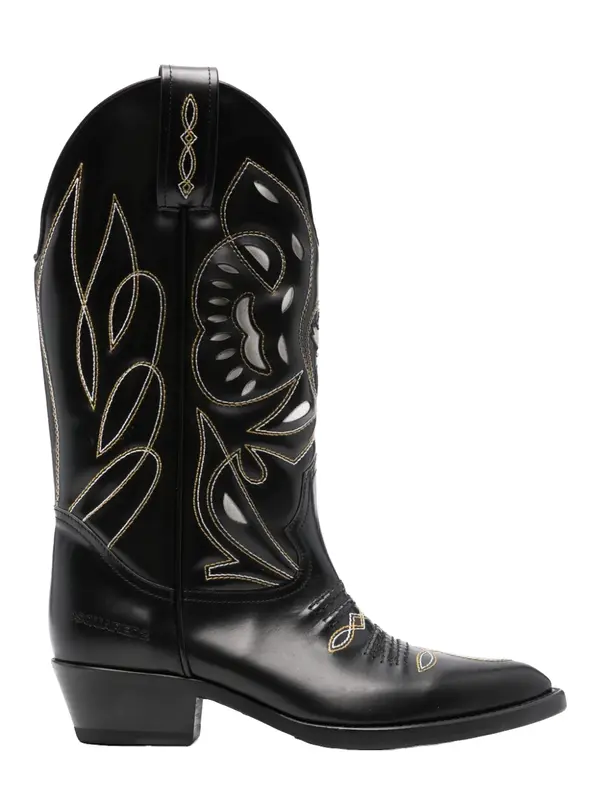 Dsquared2 70mm Cut-out Leather Mid-calf Boots - Black