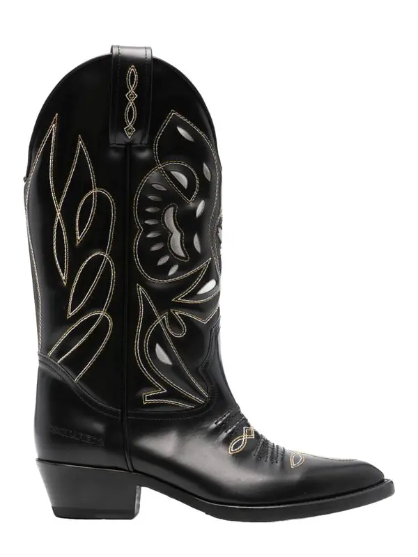 Dsquared2 Leather Mid-calf Boots - Black
