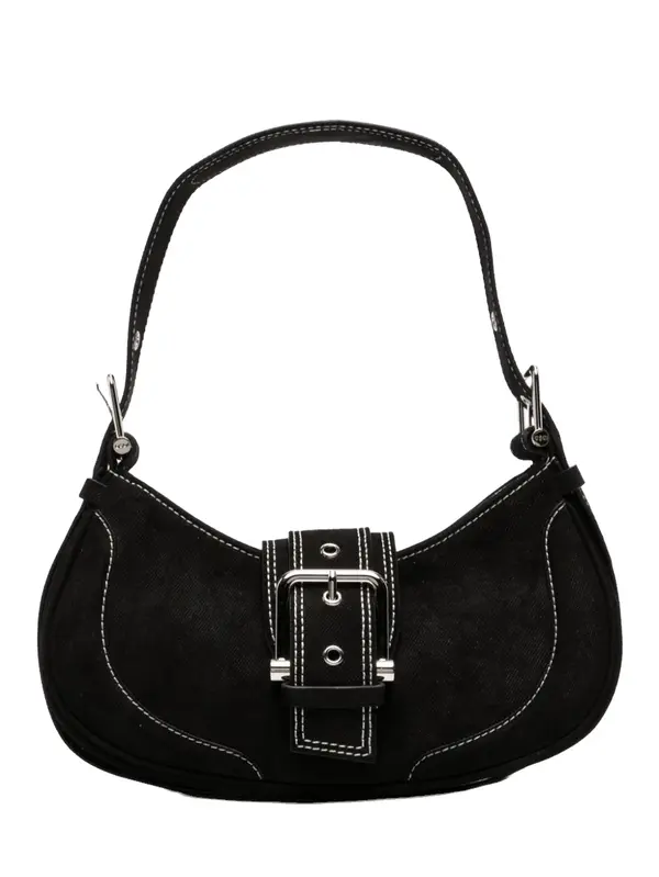 OSOI Hobo Buckle-fastening Shoulder Bag - Black
