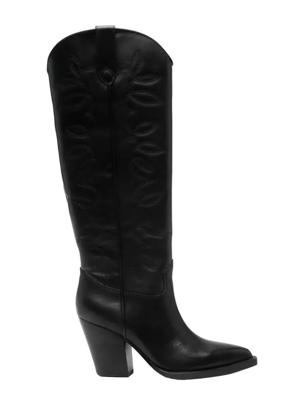 Ash Eloise 85mm Leather Boots - Black
