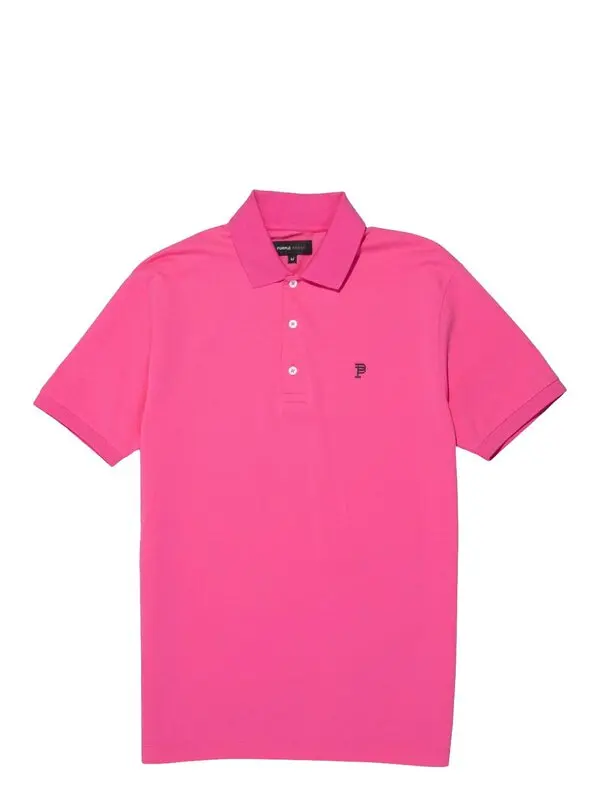 PURPLE BRAND Logo-plaque Piqué Polo Shirt - Pink