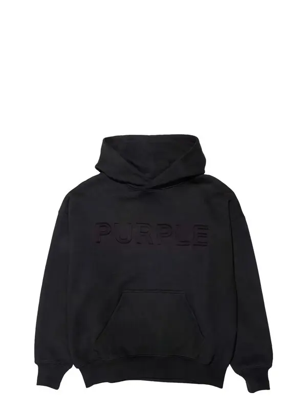 PURPLE BRAND Embossed Fleece Hoodie - Black