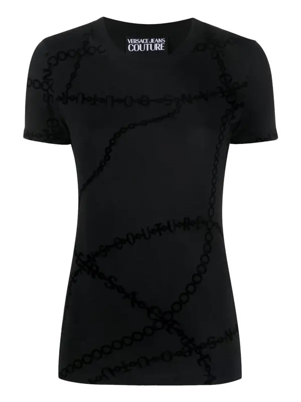 Versace Graphic-print Crew-neck T-shirt - Black