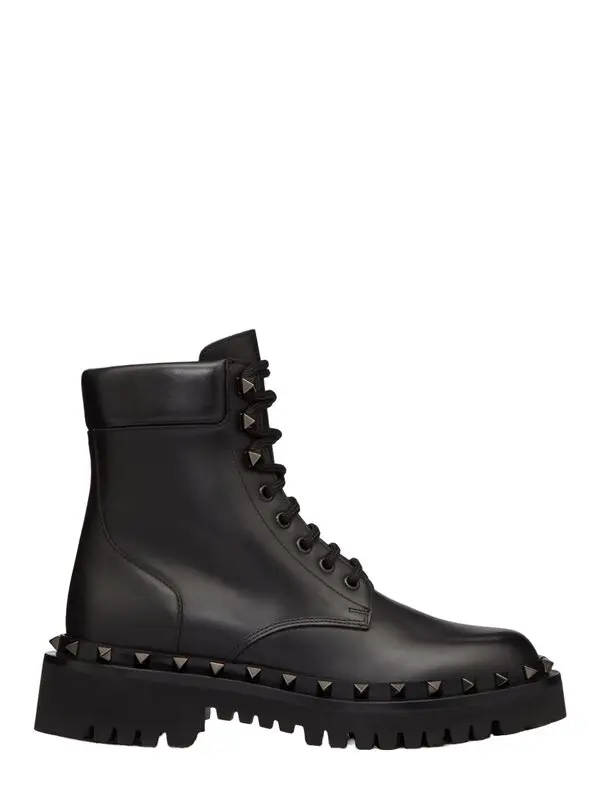 Valentino Garavani 50mm Rockstud Combat Boots - Black