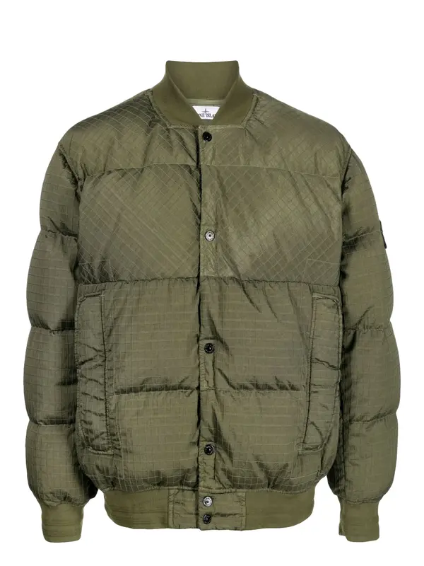 Stone Island Compass-motif Puffer Jacket - Green
