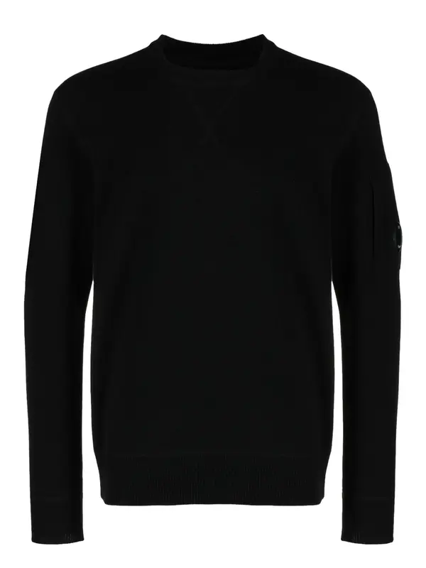 C.P. COMPANY Lens-detail Crew-neck Jumper - Black