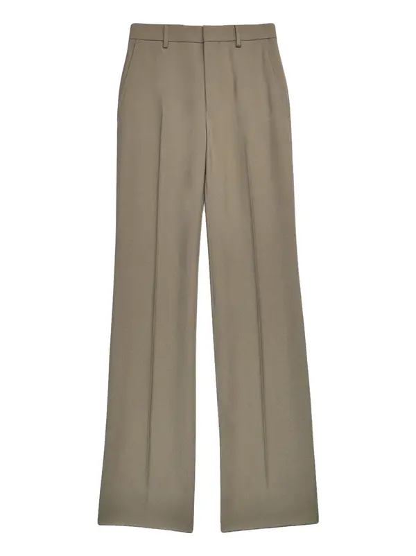 Ami Wide-leg Virgin Wool Trousers - Neutrals
